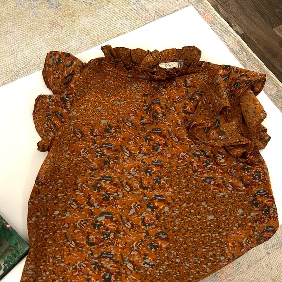 Elan | Tops | Burnt Orange Ruffle Tank | Poshmark